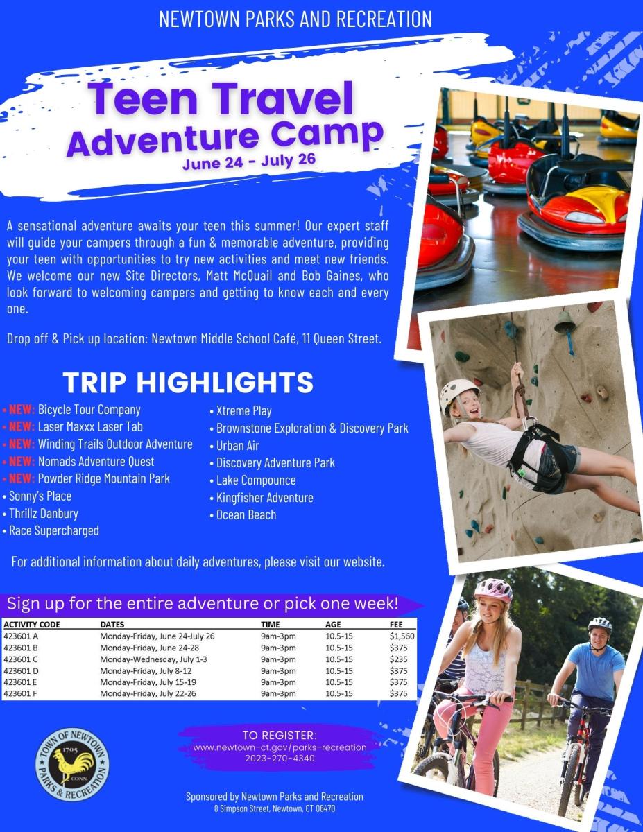 Register Now for Teen Travel Adventure Camp | newtownct